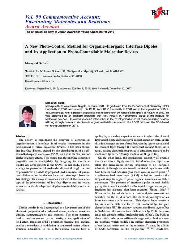(PDF) A New Photo-Control Method for Organic–Inorganic Interface ...