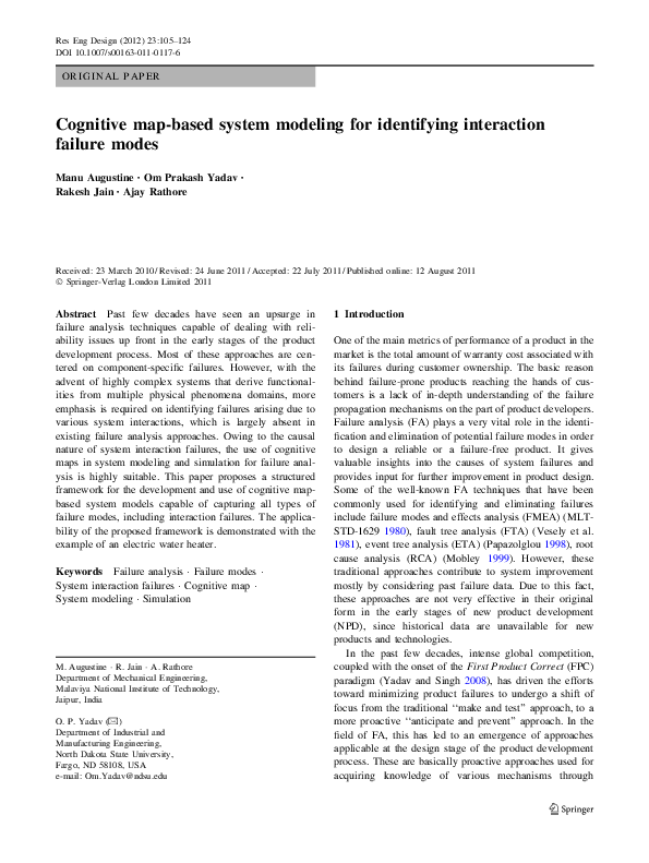(PDF) Cognitive map-based system modeling for identifying interaction failure modes