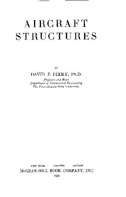 (PDF) Aircraft Structures (1950) - David Peery