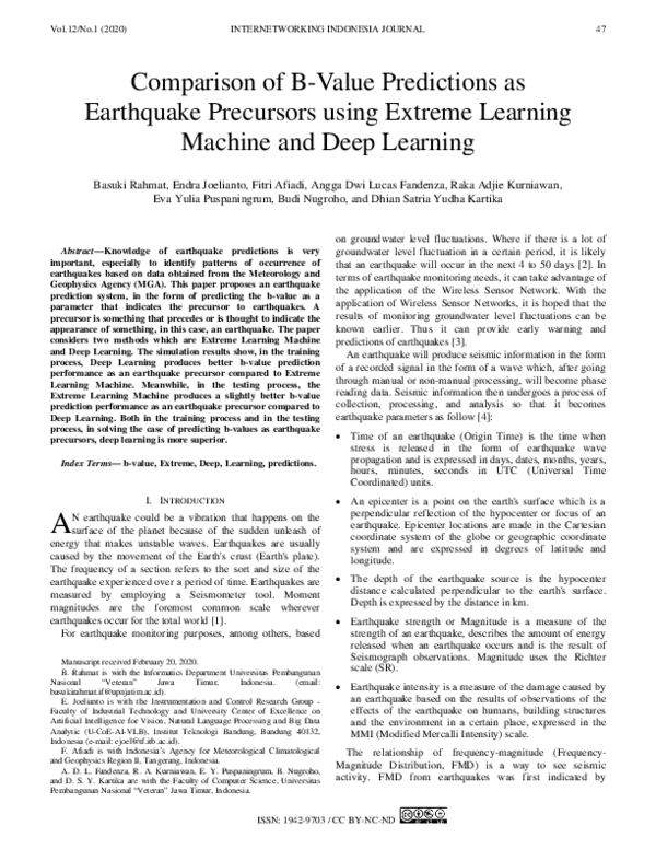 (PDF) Comparison of B-Value Predictions as Earthquake Precursors using ...