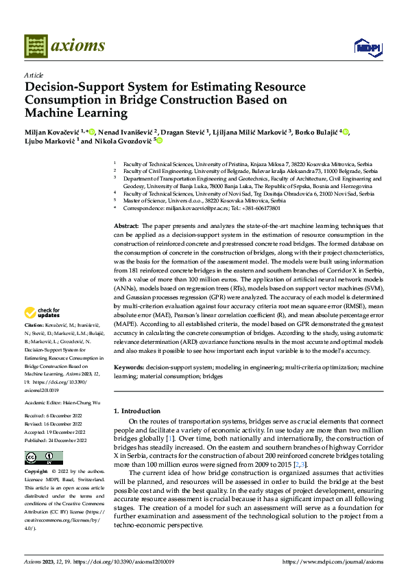 (PDF) Decision-Support System for Estimating Resource Consumption in Bridge Construction Based ...
