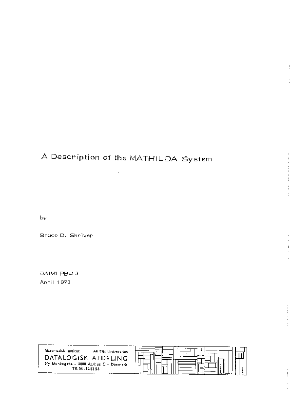 (PDF) A Description of the MATHILDA System