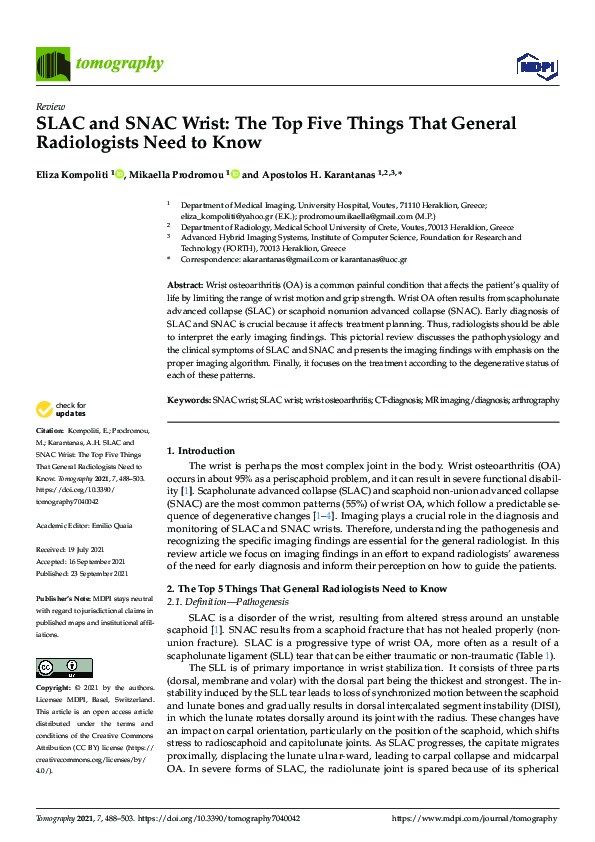 (PDF) SLAC and SNAC Wrist: The Top Five Things That General ...