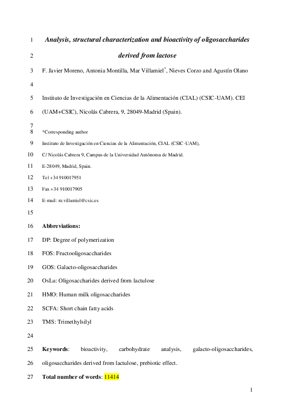 Pdf Analysis Structural Characterization And Bioactivity Of Oligosaccharides Derived From