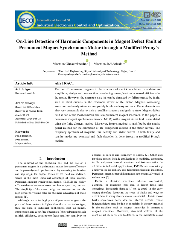 (PDF) On-Line Detection of Harmonic Components in Magnet Defect Fault ...