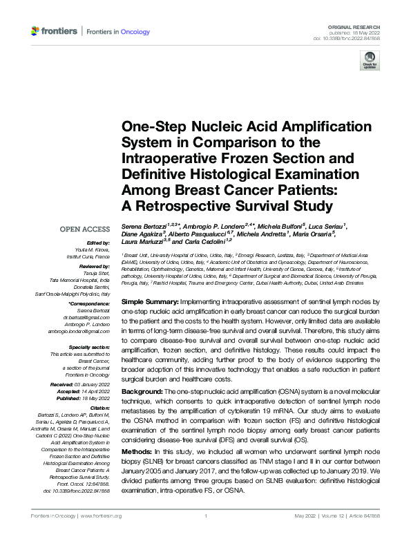 (PDF) One-Step Nucleic Acid Amplification System in Comparison to the ...