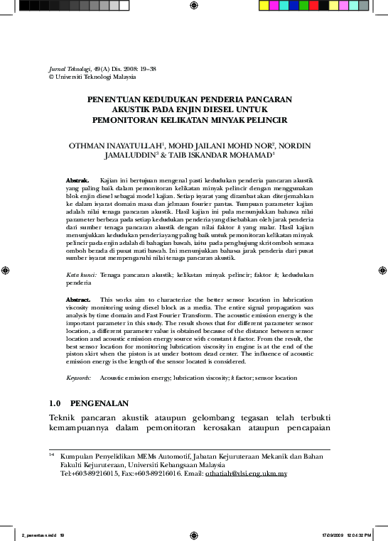 (PDF) Penentuan Kedudukan Penderia Pancaran Akustik Pada Enjin Diesel ...