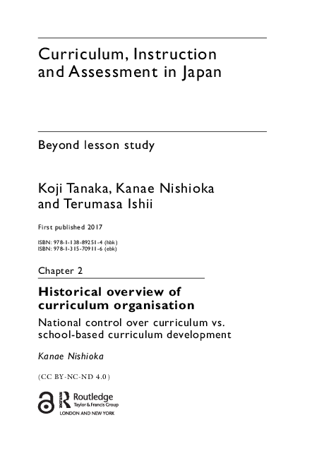 (PDF) Chapter 2 Historical overview of curriculum organisation ...