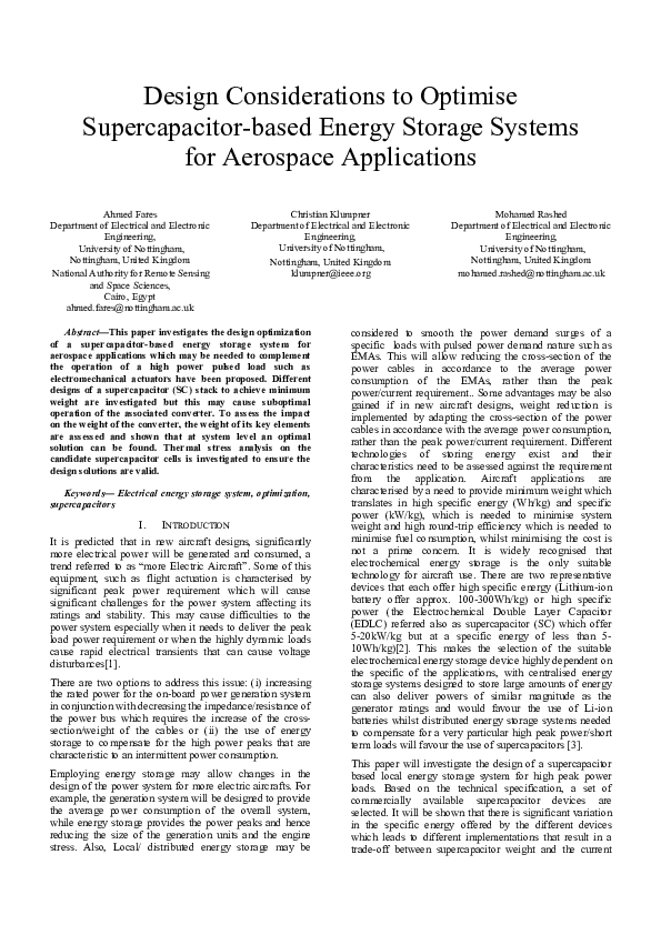 (PDF) Design Considerations to Optimise Supercapacitor-based Energy Storage Systems for ...