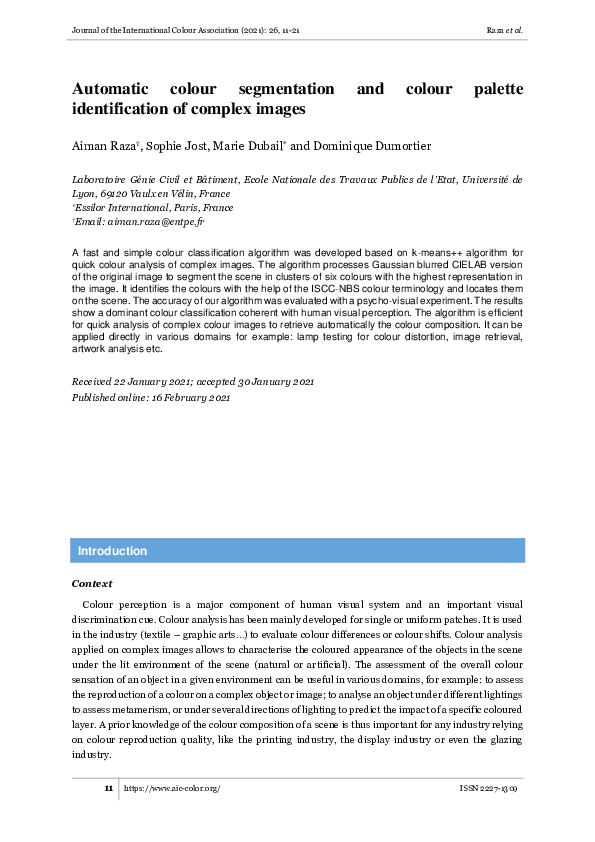 (PDF) Automatic colour segmentation and colour palette identification ...