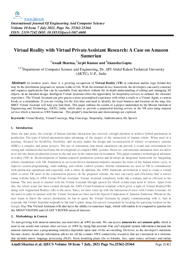(PDF) Virtual Reality with Virtual Private Assistant Research: A Case ...