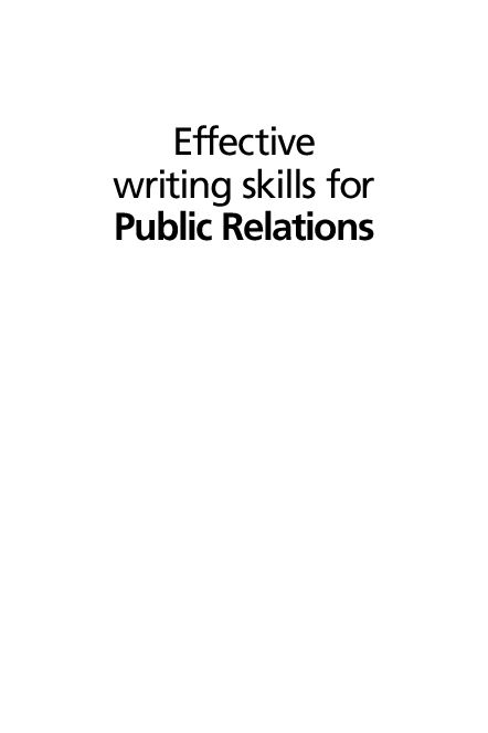 (PDF) Effective writing skills for Public Relations