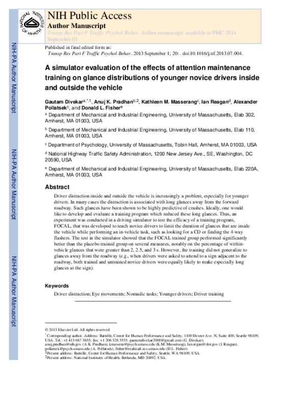(PDF) A simulator evaluation of the effects of attention maintenance ...