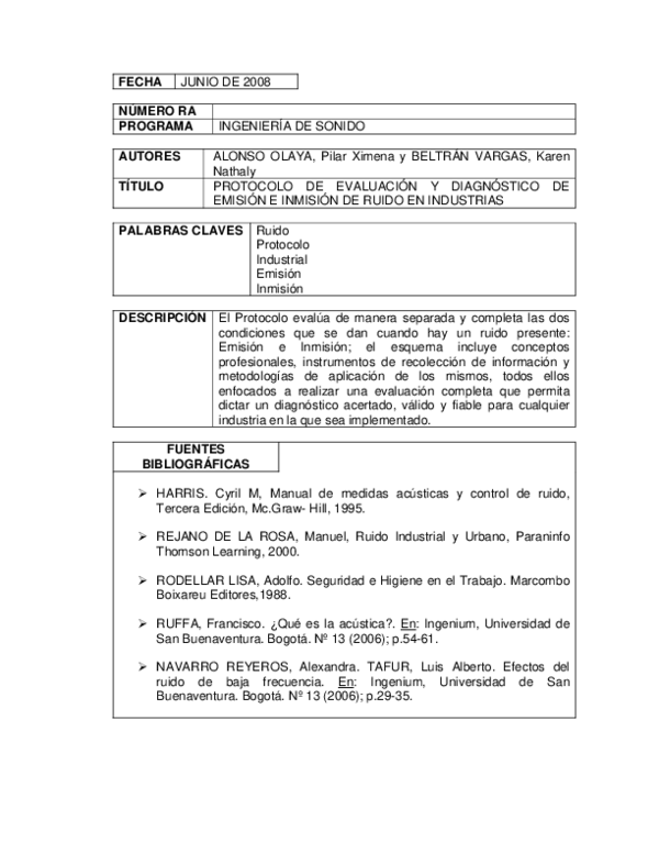 (PDF) Protocolo de evaluación y diagnóstico de emisión e inmisión de ...