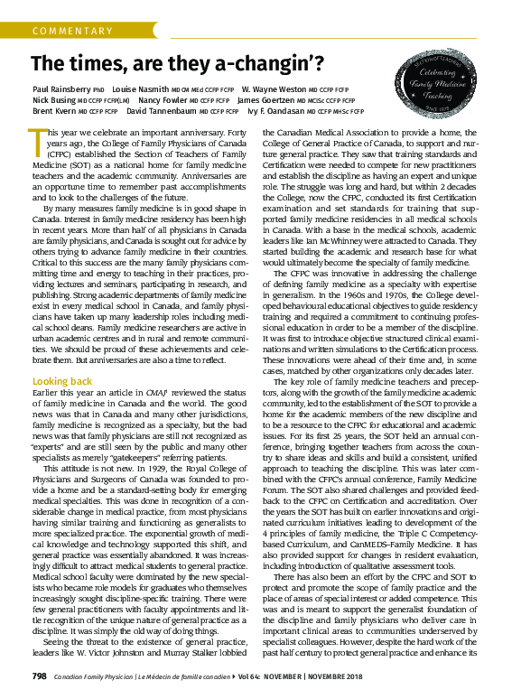 (PDF) The times, are they a-changin'?