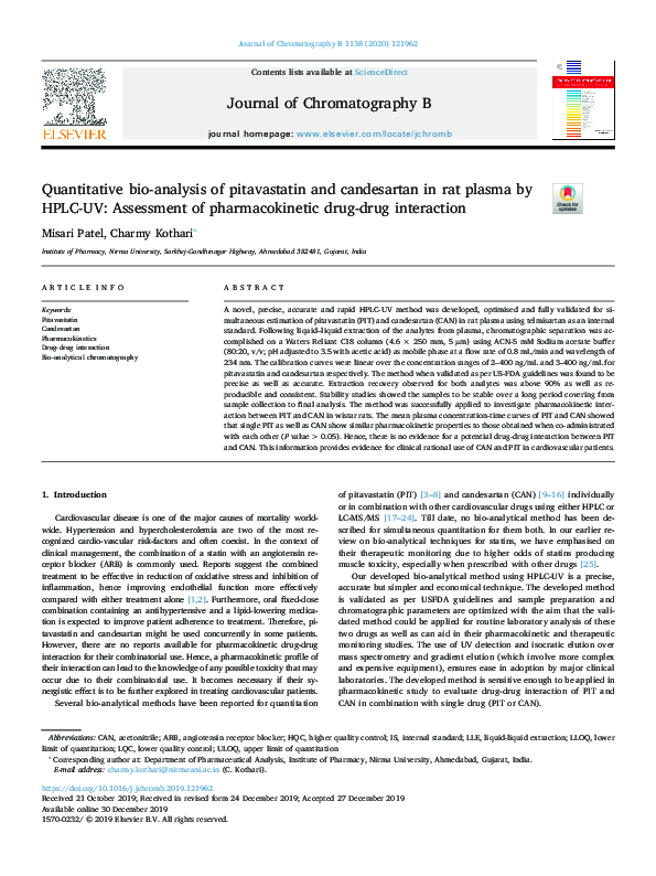 (PDF) Quantitative bio-analysis of pitavastatin and candesartan in rat ...
