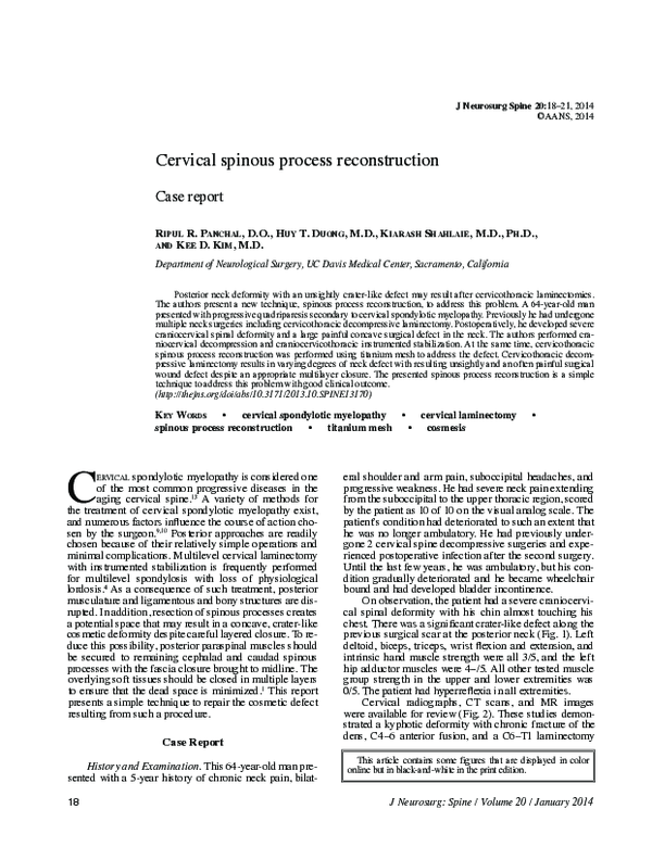 (PDF) Cervical spinous process reconstruction