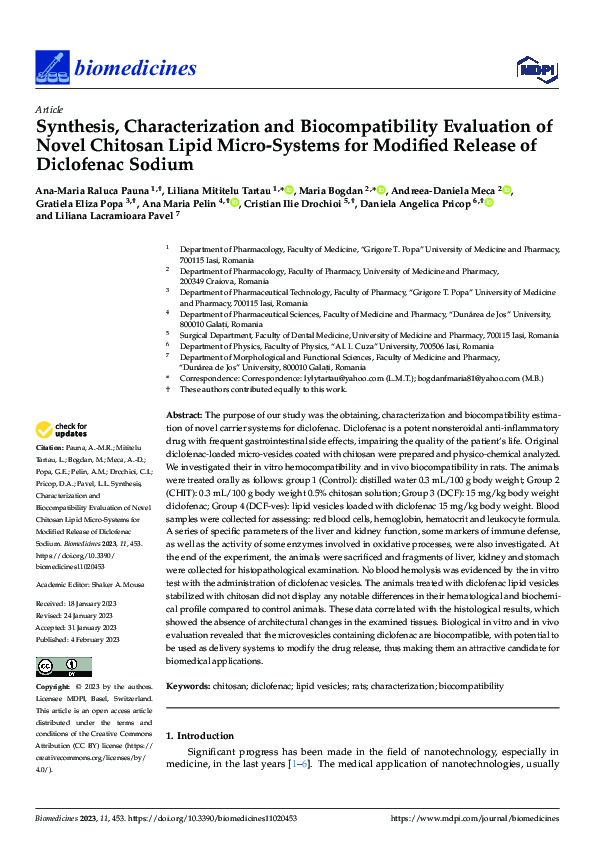 (PDF) Synthesis, Characterization and Biocompatibility Evaluation of Novel Chitosan Lipid Micro ...