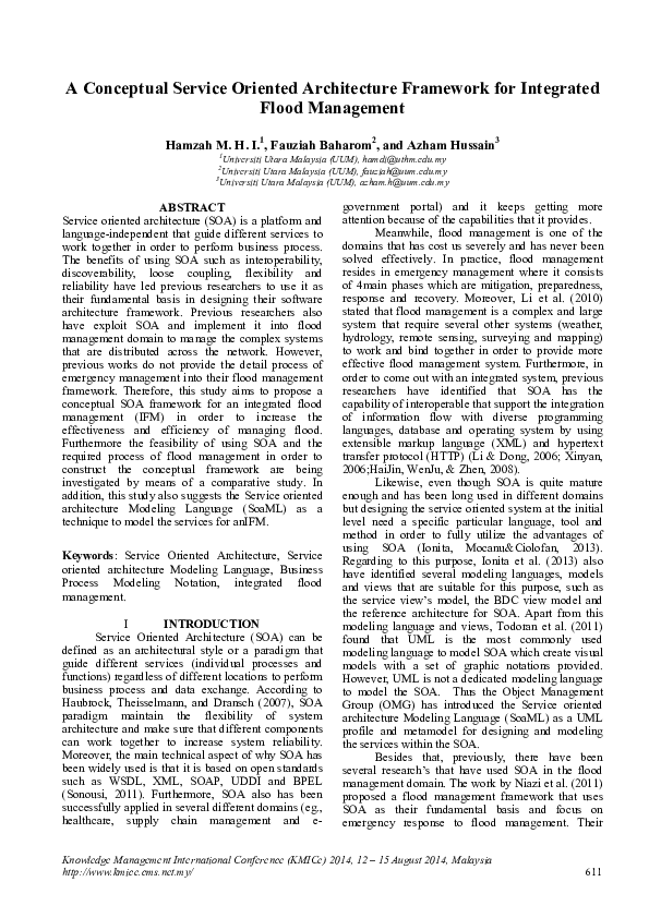 (PDF) A Conceptual Service Oriented Architecture Framework for Integrated Flood Management