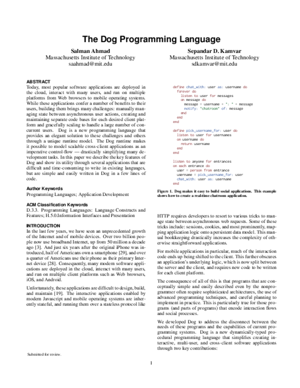 (PDF) The dog programming language