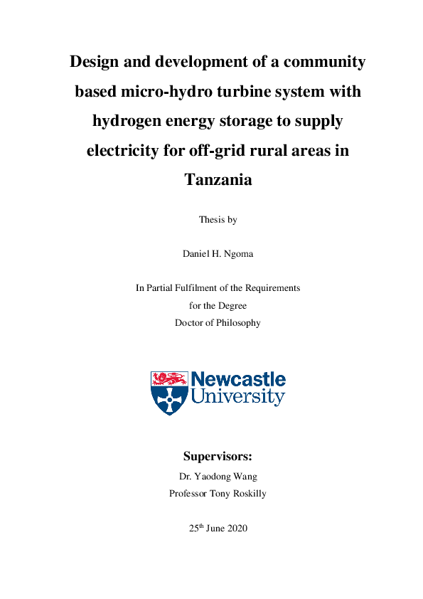 (PDF) Design and development of a community based micro-hydro turbine ...