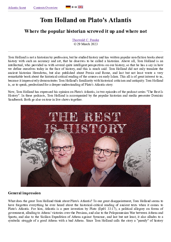 (PDF) Review: Tom Holland on Plato's Atlantis
