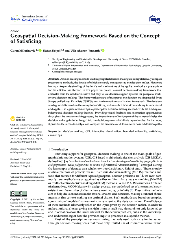 (PDF) Geospatial Decision-Making Framework Based on the Concept of ...