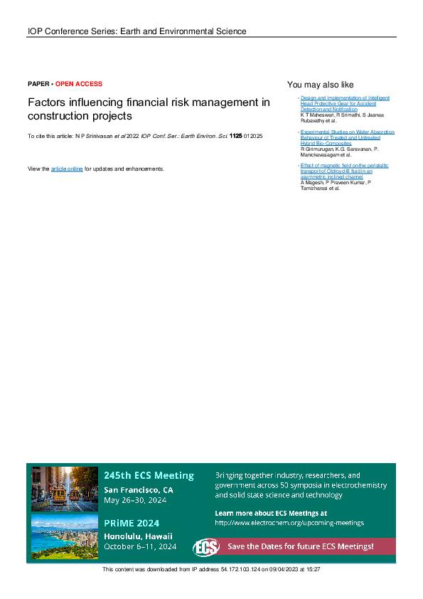 (PDF) Factors influencing financial risk management in construction ...