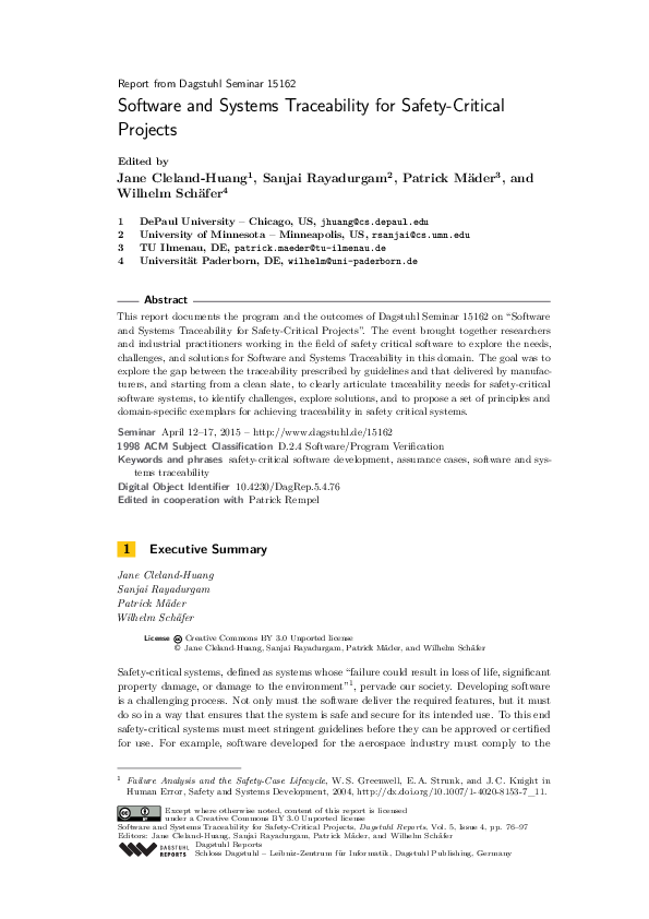 (PDF) Software and Systems Traceability for Safety-Critical Projects ...