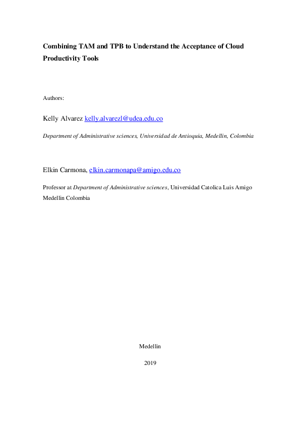(PDF) Understanding User Acceptance of Cloud Productivity Tools