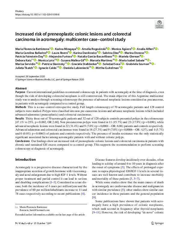 (PDF) Increased risk of preneoplastic colonic lesions and colorectal ...