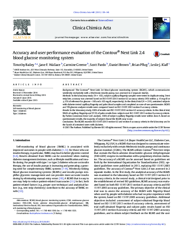 (PDF) Accuracy and User Performance Evaluation of the Contour® Next ...