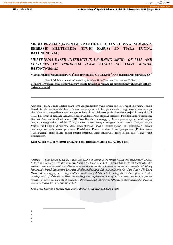 (PDF) Media Pembelajaran Interaktif Peta Dan Budaya Indonesia Berbasis Multimedia (studi Kasus ...