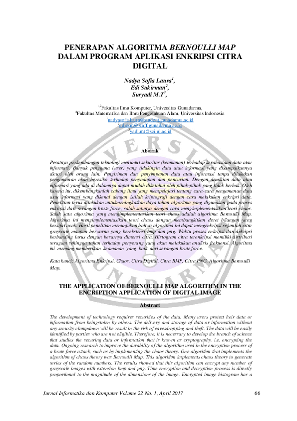 (PDF) Penerapan Algoritma Bernoulli Map Dalam Program Aplikasi Enkripsi ...