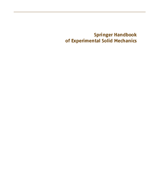 (PDF) Springer Handbook of Experimental Solid Mechanics