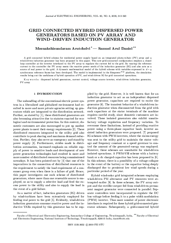 (PDF) Voltage Control of an Autonomous Hybrid Generation Scheme Based on PV Array and Wind ...