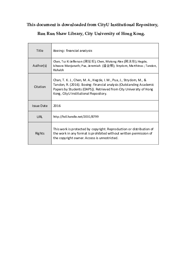 (PDF) Boeing: financial analysis