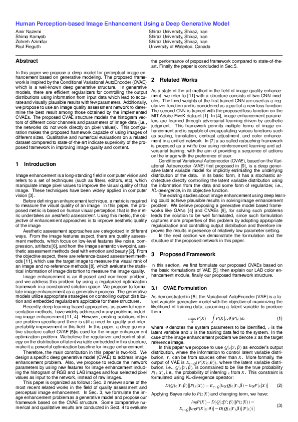 (PDF) Human Perception-based Image Enhancement Using a Deep Generative Model