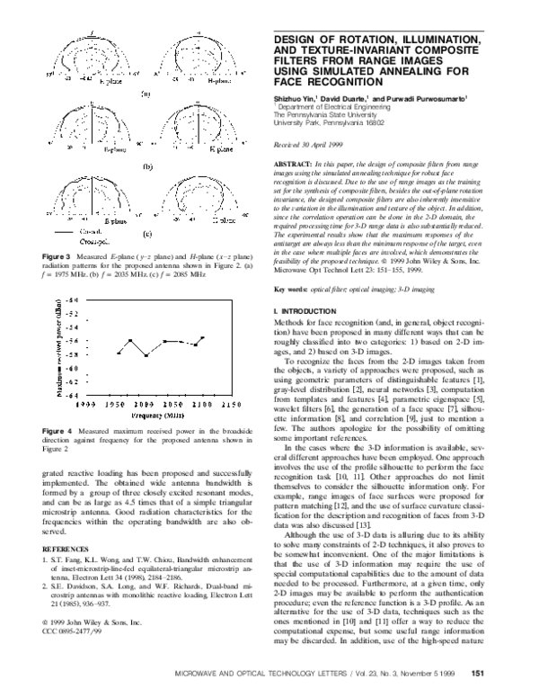 Pdf Design Of Rotation Illumination And Texture Invariant Composite Filters From Range 0926
