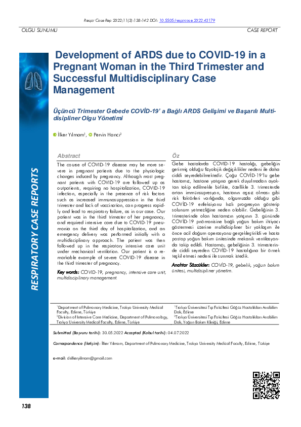 (PDF) Development of ARDS due to COVID-19 in a Pregnant Woman in the ...