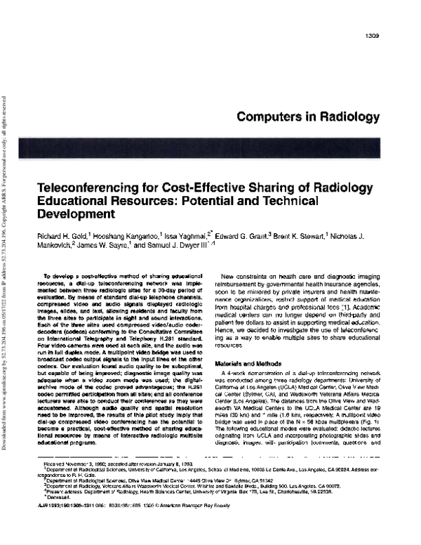 (PDF) Teleconferencing for cost-effective sharing of radiology ...