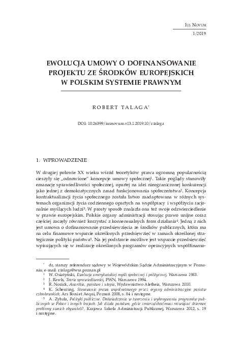 (PDF) Ewolucja umowy o dofinansowanie projektu ze środków europejskich ...