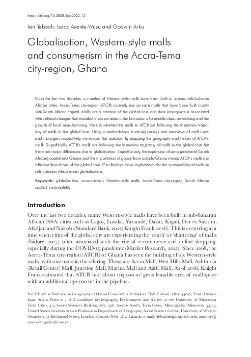 (PDF) Globalisation, Western-style malls and consumerism in the Accra ...