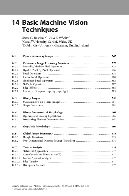 (PDF) Basic Machine Vision Techniques