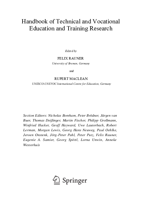 (PDF) Handbook of Technical and Vocational Education and Training Research