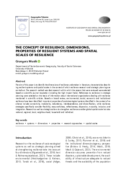 (PDF) The concept of resilience: Dimensions, properties of resilient ...