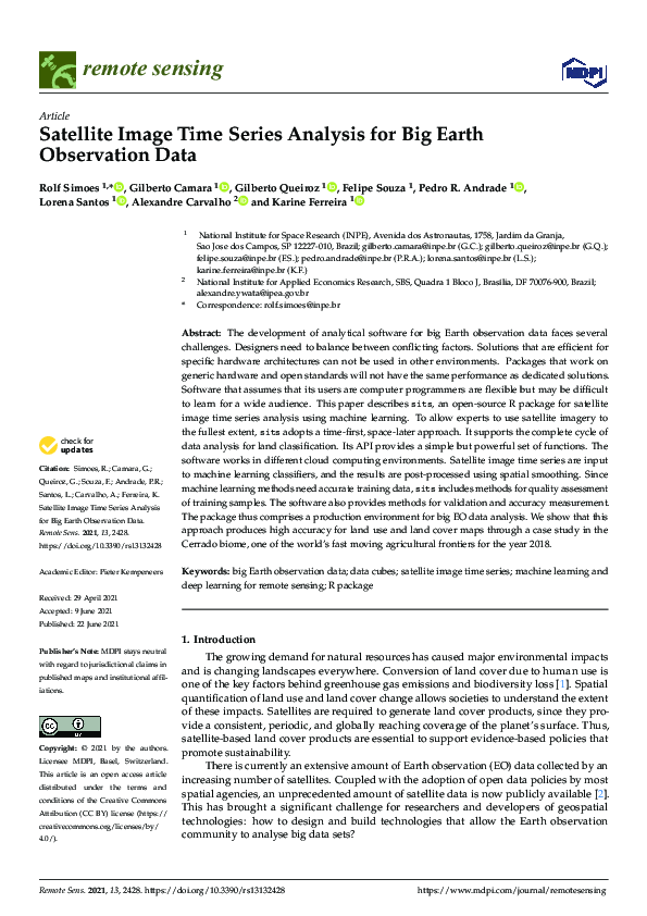 (PDF) Satellite Image Time Series Analysis for Big Earth Observation Data