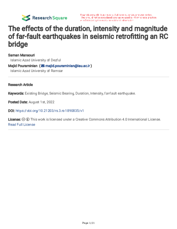 (PDF) The effects of the duration, intensity and magnitude of far-fault earthquakes in seismic ...