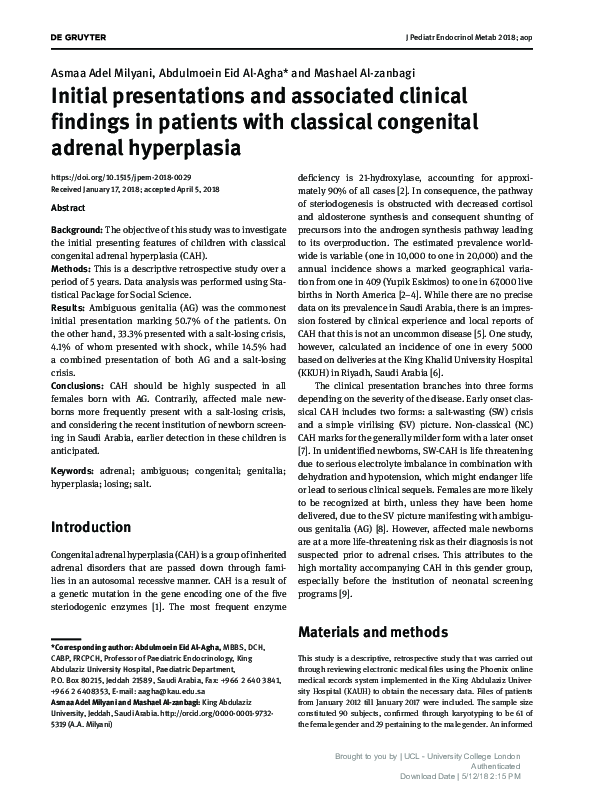 (PDF) Initial presentations and associated clinical findings in ...