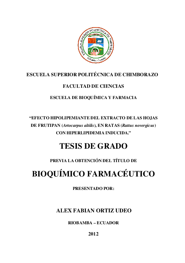 (PDF) Efecto Hipolipemiante del Extracto de las Hojas de Frutipan ...